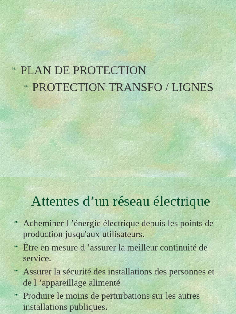 Plan de Protection des Transformateurs | PDF | Transformateur ...