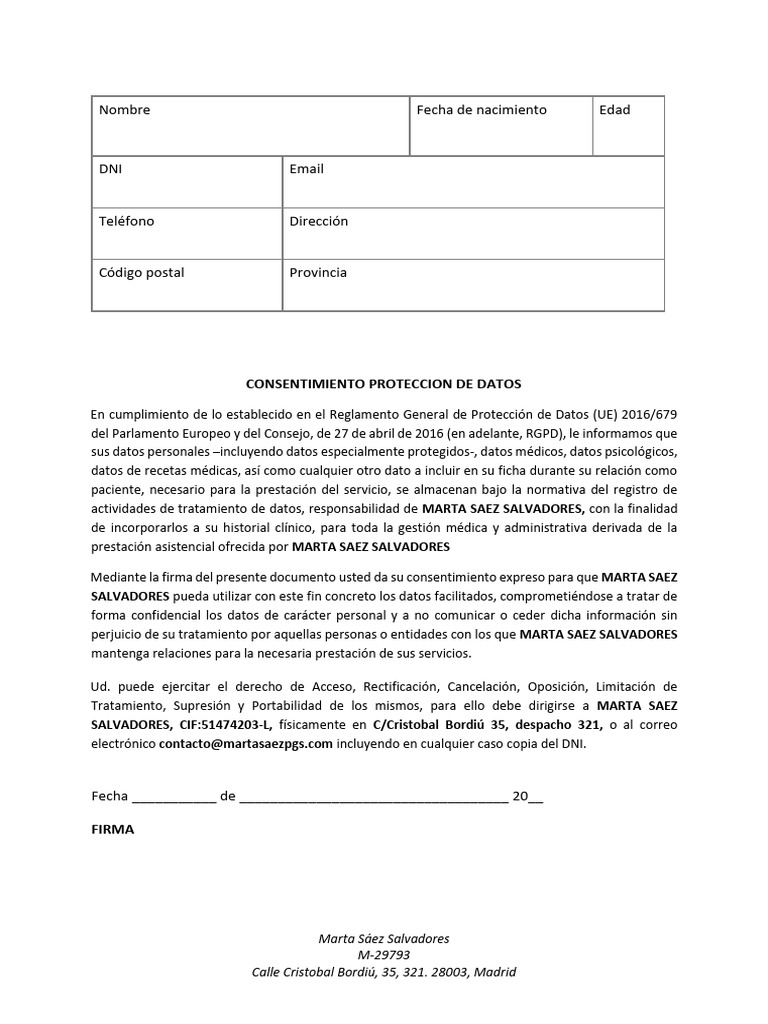 Ficha Lopd | PDF