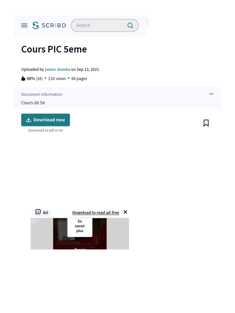 Cours PIC 5eme - PDF - Fichier Informatique - Théorie Des Graphes 2 | PDF | Scribd | Digital ...