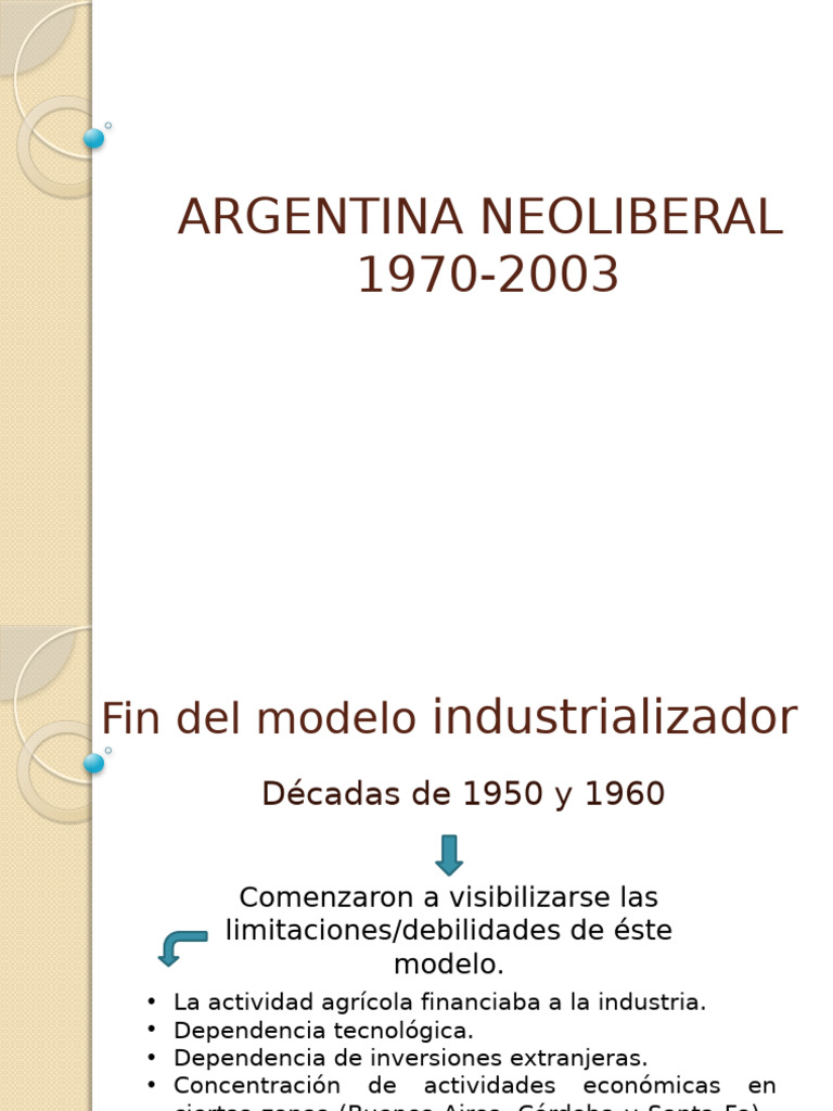 Argentina Neoliberal. de 1970 A 2003 | PDF | Neoliberalismo | Fondo ...