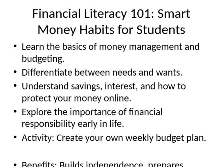 Financial Literacy 101 | PDF
