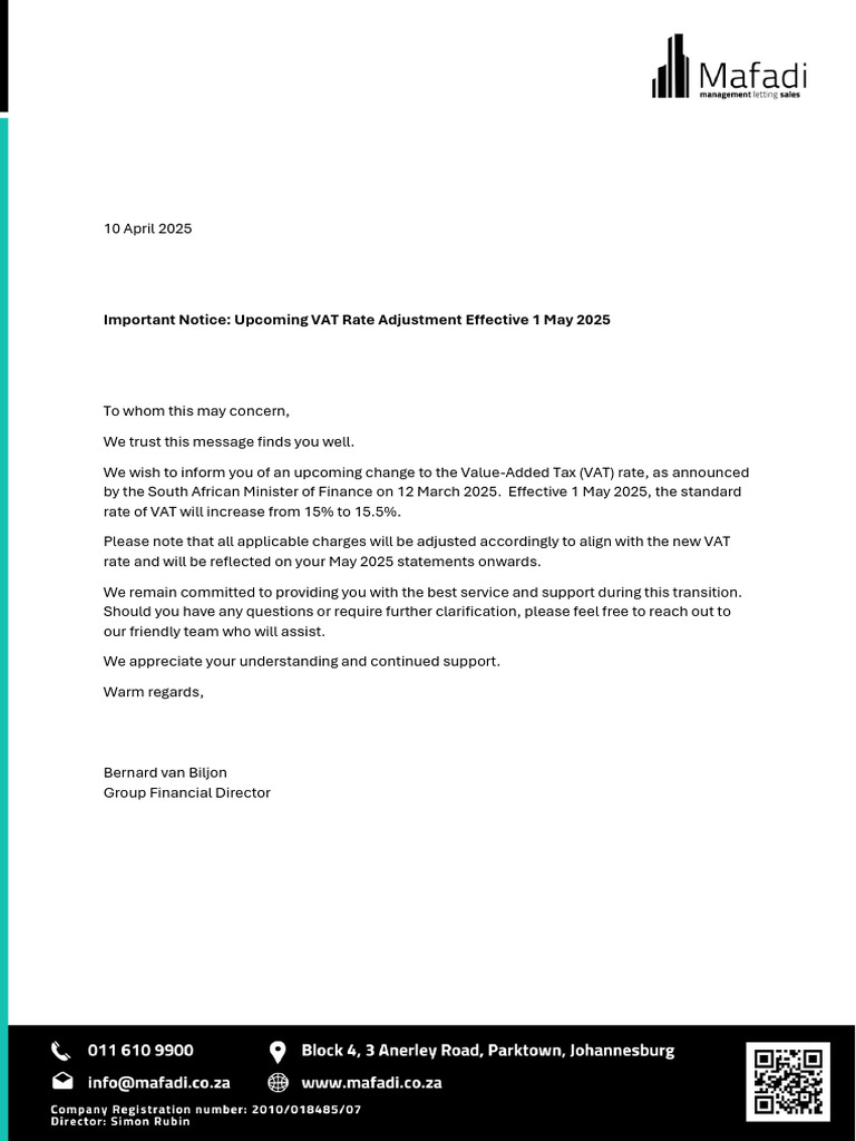 MPM - VAT Increase Notice | PDF