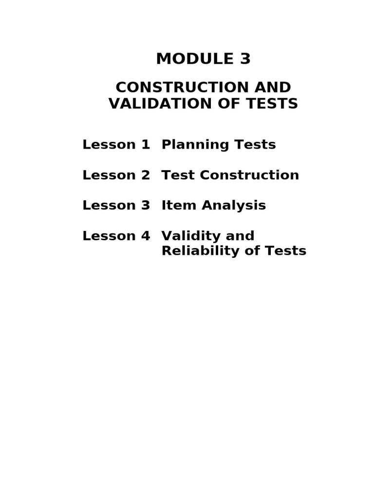 Test Construction and Validation Guide | PDF | Multiple Choice ...