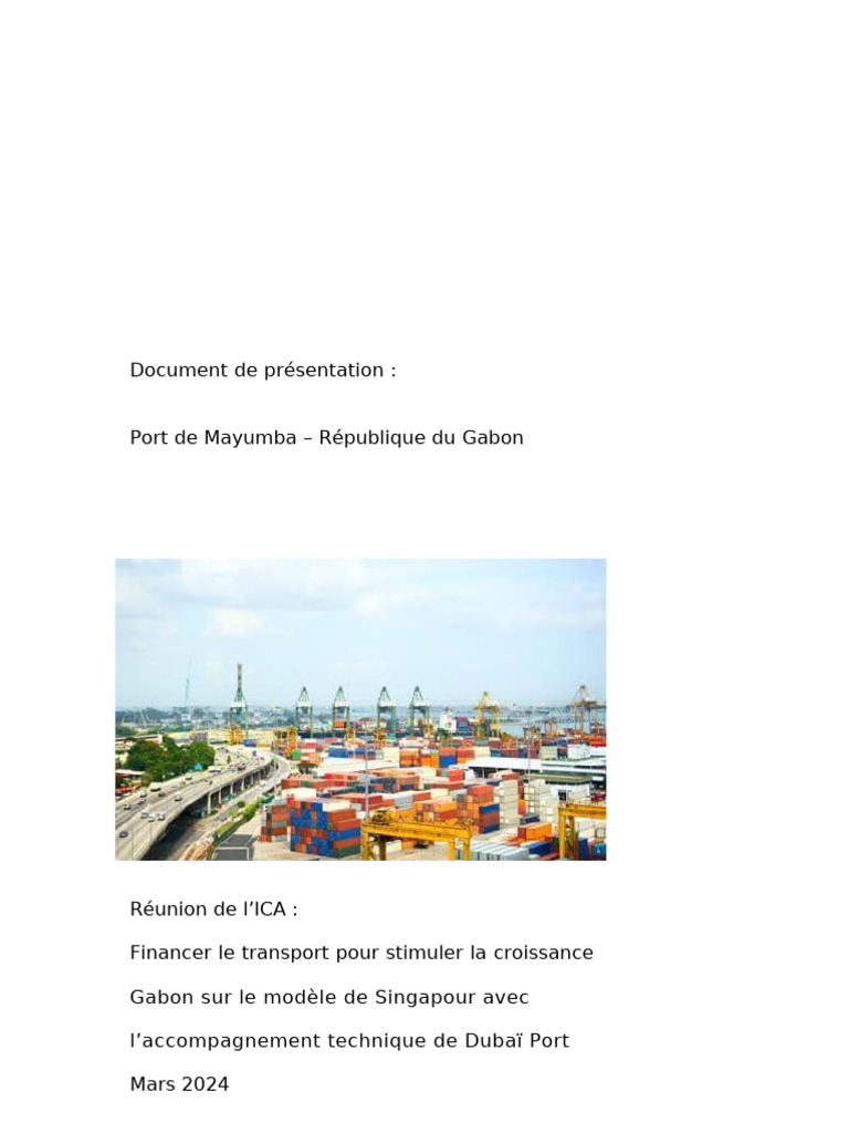 Port de Mayumba : Projet de développement | PDF | Port | Afrique