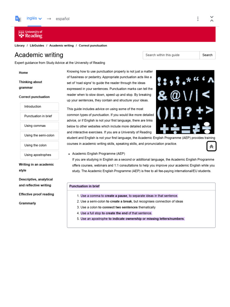 Correct Punctuation - Academic Writing - LibGuides at University of ...