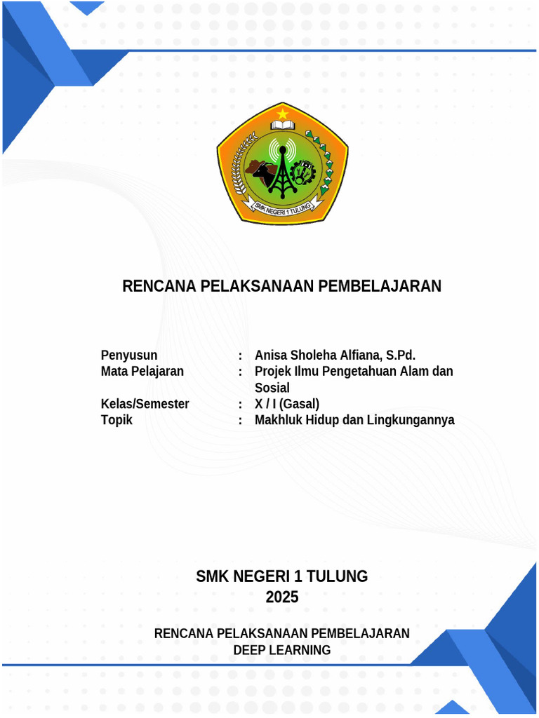 RPP Deep Learning - Projek Ipas - Makhluk Hidup Dan Lingkungan | PDF