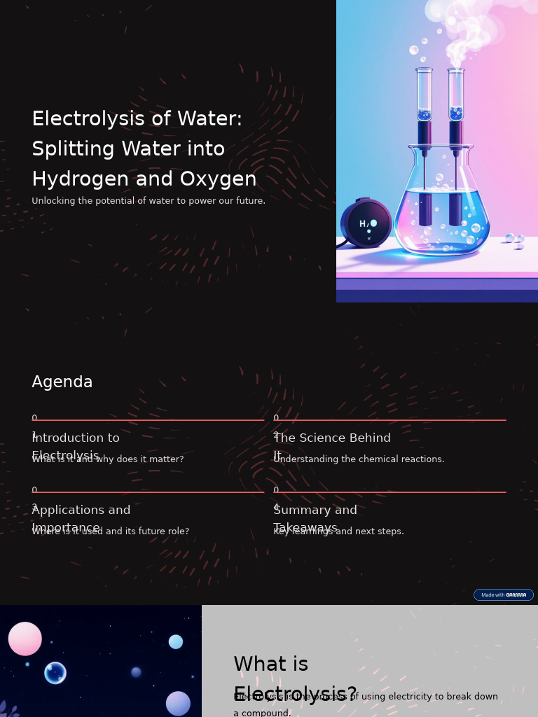 Electrolysis of Water - Splitting Water Into Hydrogen and Oxygen | PDF ...