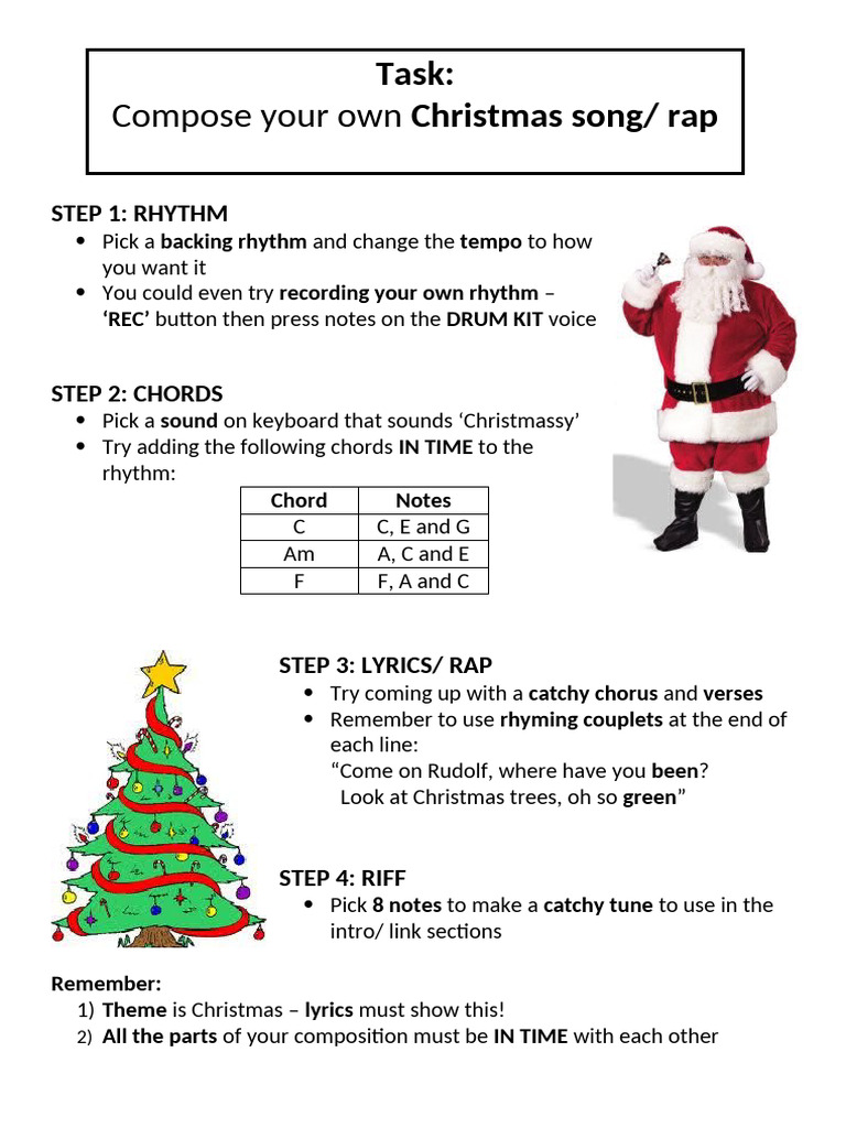 Create Your Own Christmas Song Guide | PDF