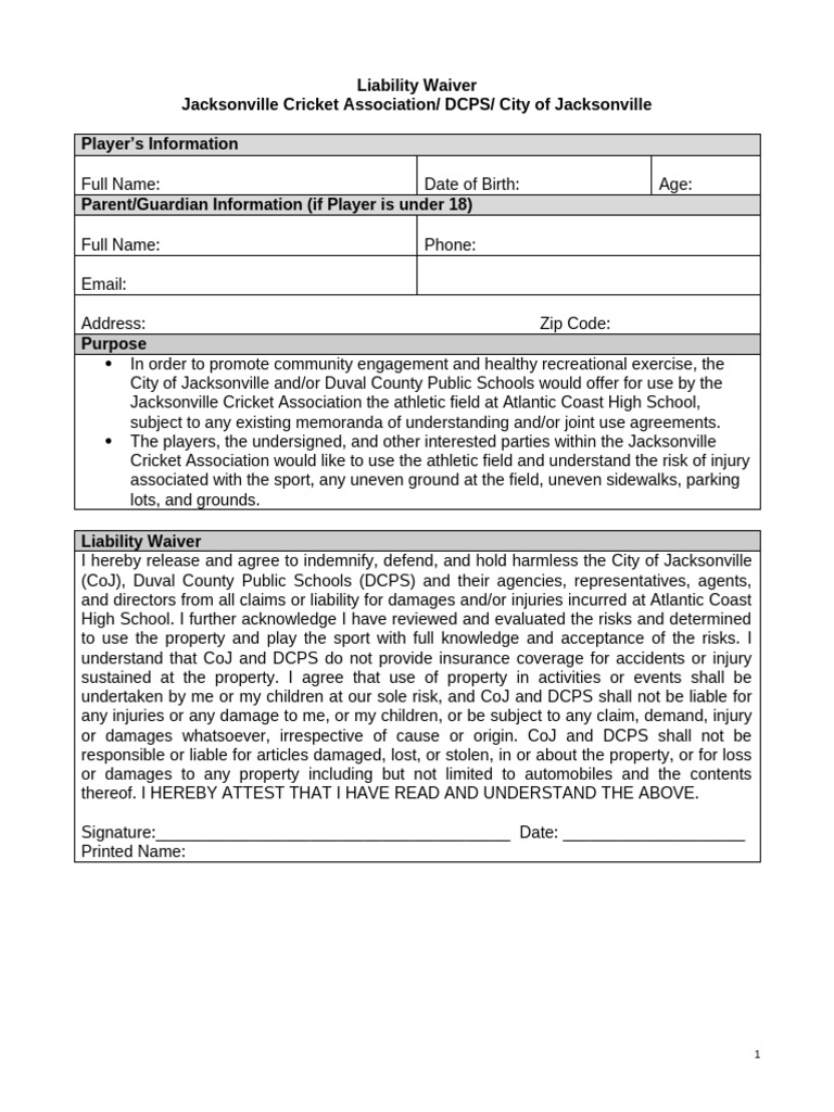 Liability Waiver Final Docx - ACH | PDF