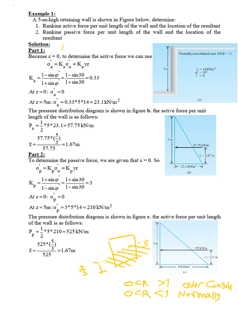 Rankine Forces on Retaining Walls | PDF | Mechanics | Applied And ...