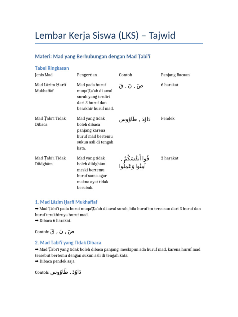 LKS Mad Tabi I Berhubungan Tabel | PDF