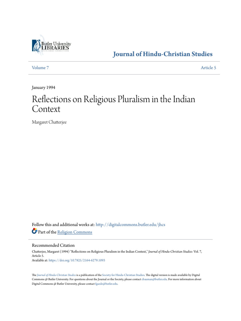Reflections On Religious Pluralism in The Indian Context | PDF ...
