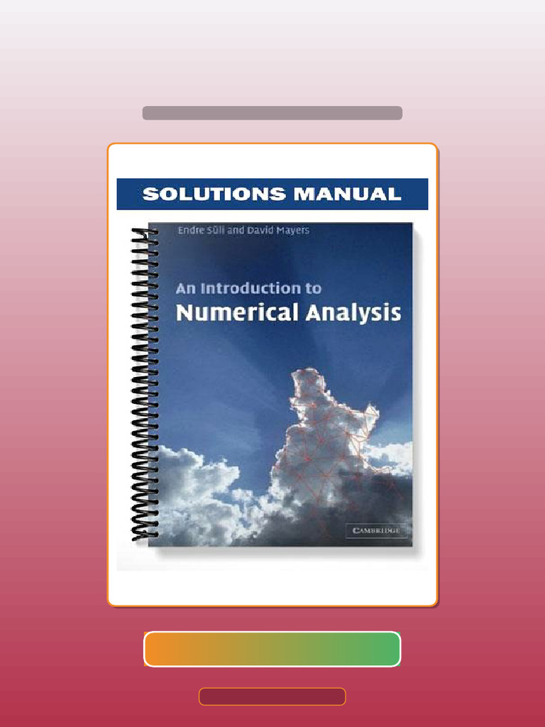 An Introduction to Numerical Analysis 1st Edition by David Mayers Full ...