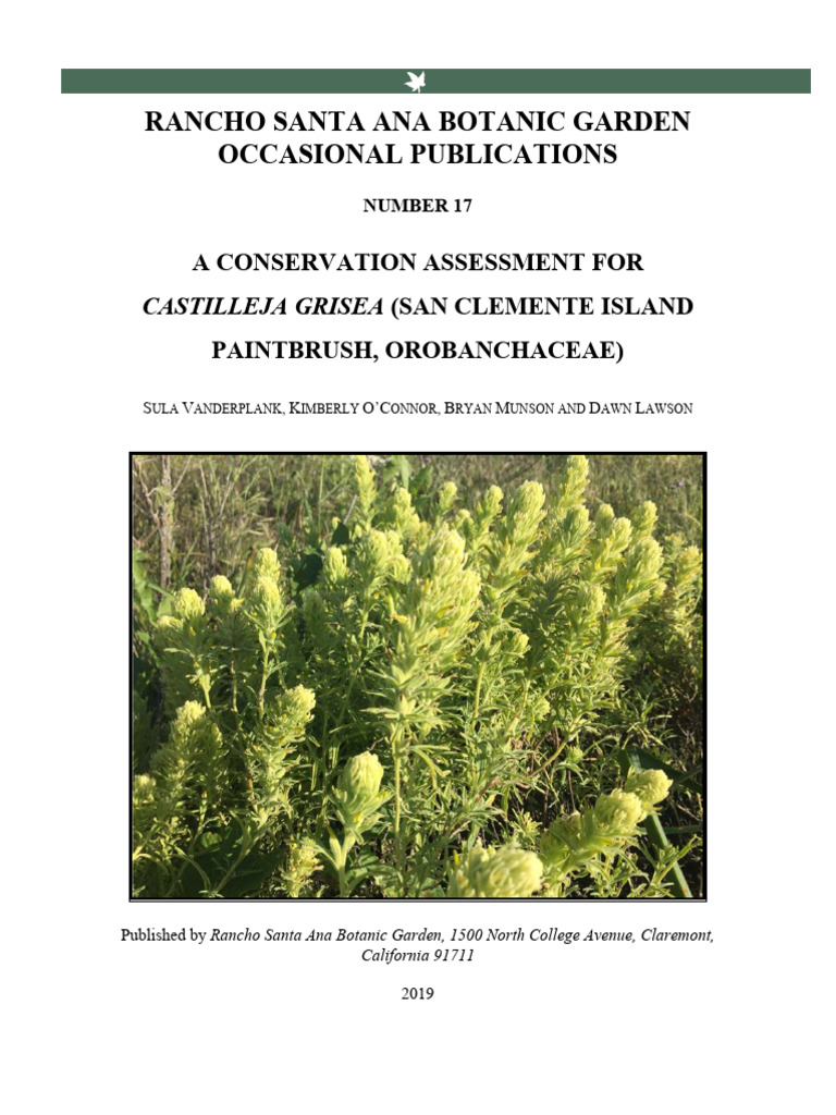 Castilleja Grisea | PDF | Endangered Species Act Of 1973 | Seed
