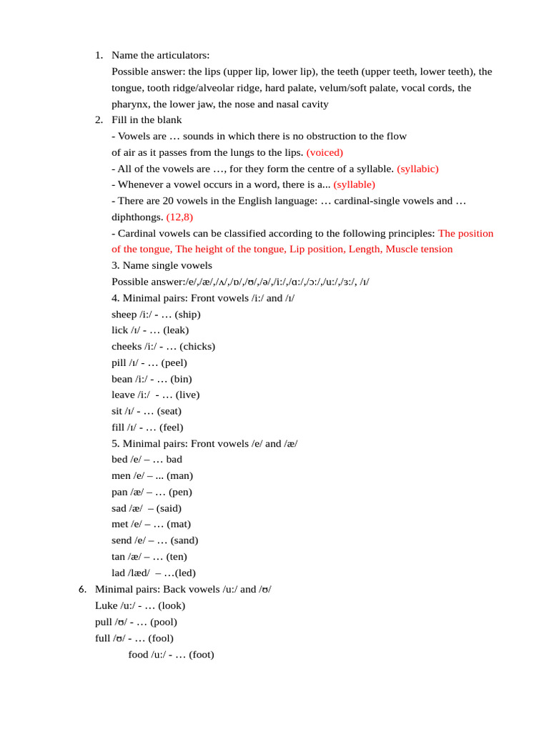 Phonetics and Phonology Questions | PDF | Vowel | Human Voice