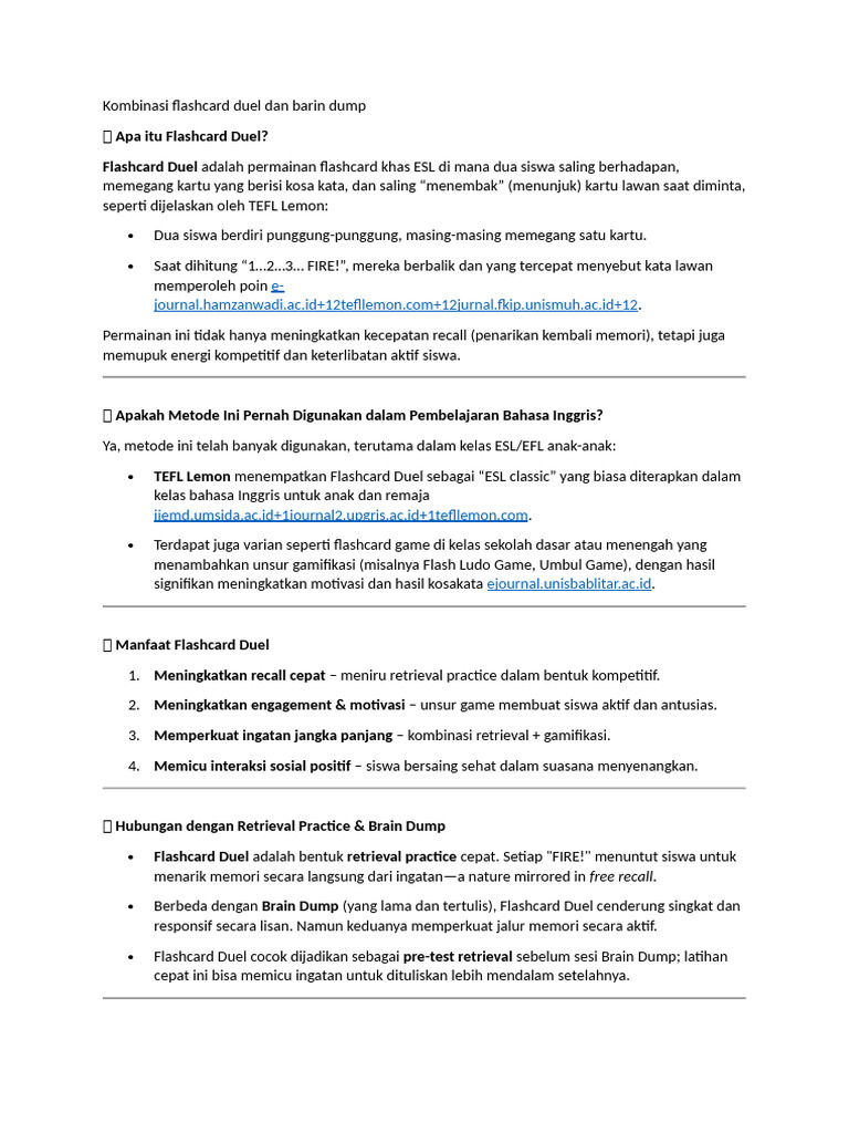 Kombinasi Flashcard Duel Dan Barin Dump | PDF