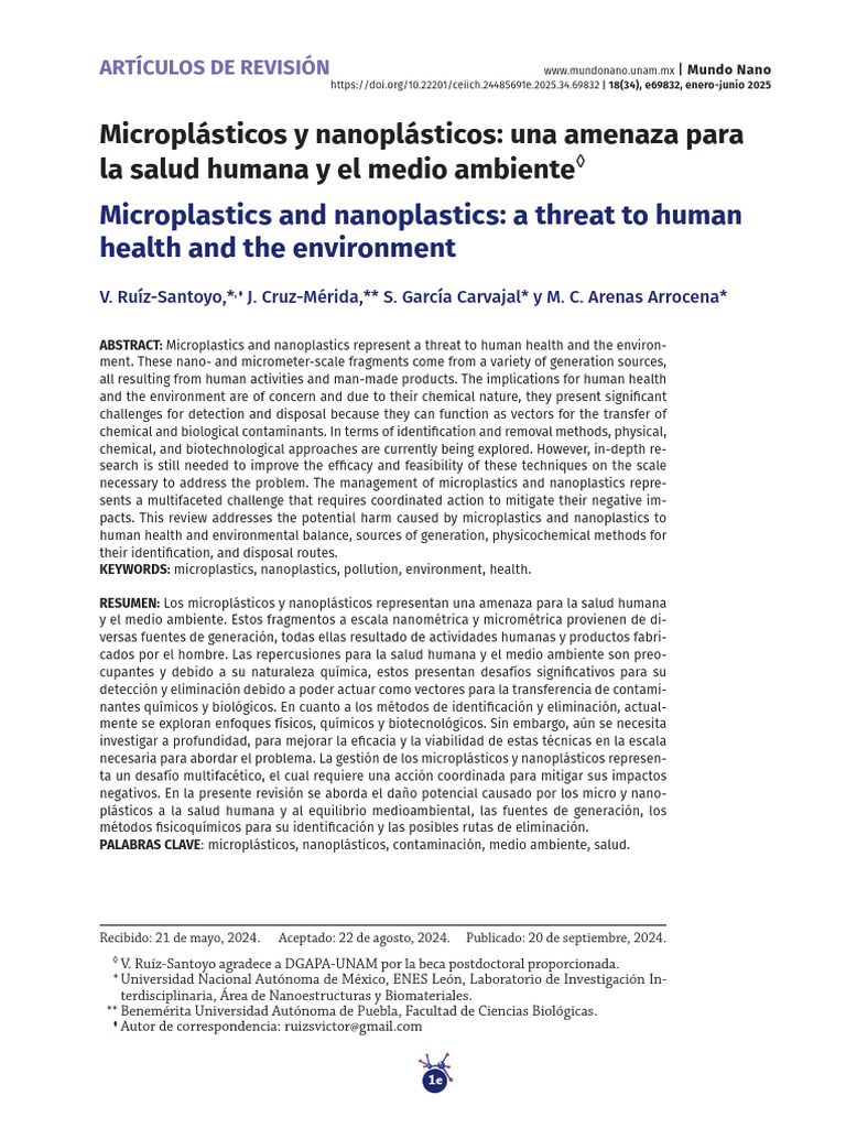 Microplasticos Amenaza para La Salud Mexico | PDF | El plastico ...