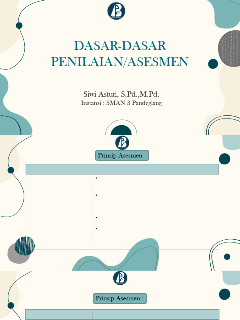 Dasar-Dasar Penilaian - Asesmen | PDF