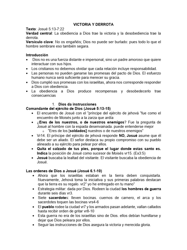 Victoria y Derrota | PDF | Joshua | Arca de la Alianza