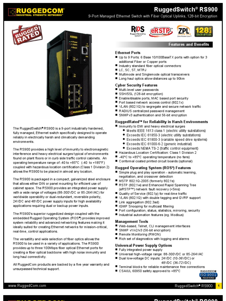 Rs900 C Datasheet | PDF | Computer Network | Network Switch