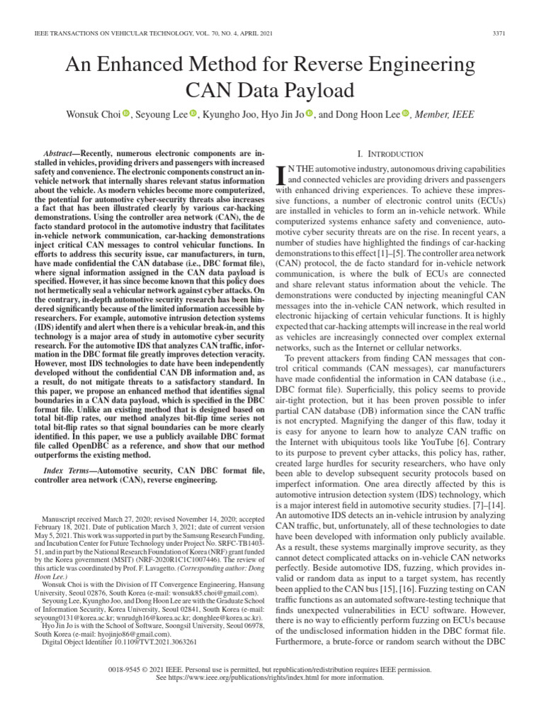 Enhanced CAN Data Payload Analysis | PDF | Bit | Information