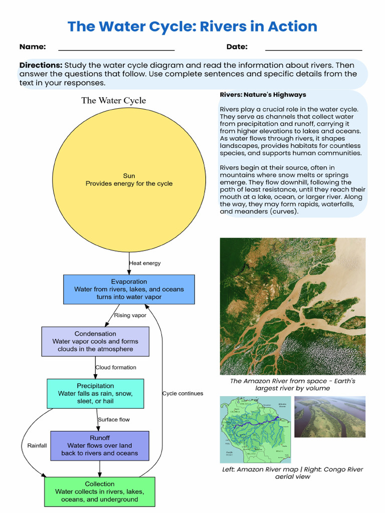 The Water Cycle - Rivers in Action | PDF