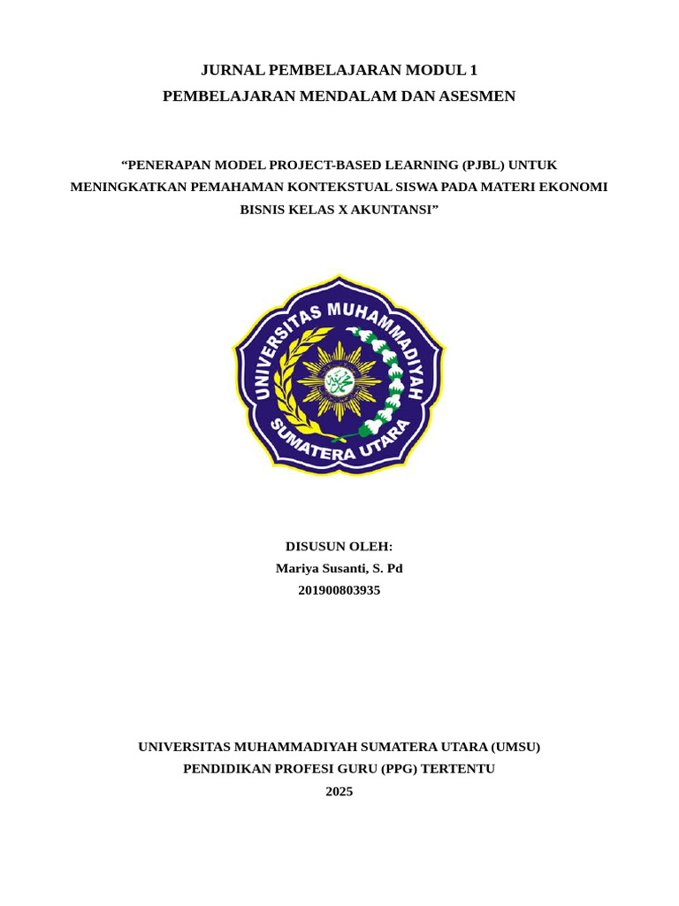 Mariya Susanti - 201900803935 - "Penerapan Model Project-Based Learning ...
