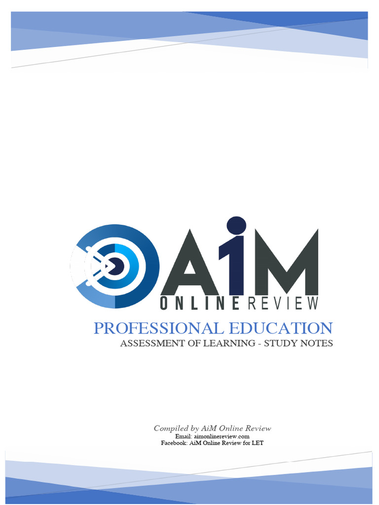 Final ProfEd - Assessment of Learning | PDF | Educational Assessment | Validity (Statistics)