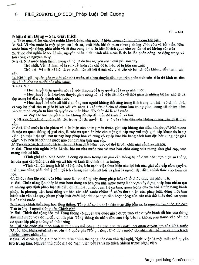 Phap Luat Dai Cuong | PDF