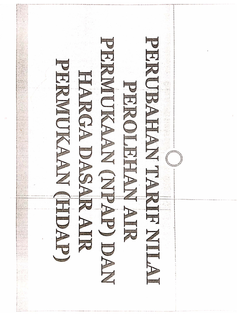 Perubahan Tarif Nilai Perolehan Air Permukaan (NPAP) | PDF