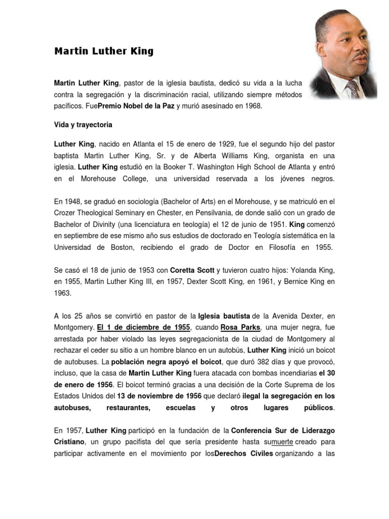 Biografia de Martin Luther King | Martin Luther King hijo. | Abusos de ...