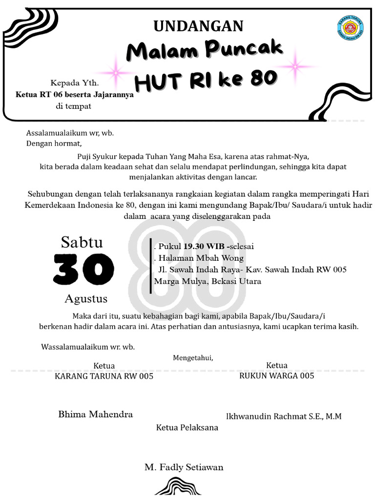 Undangan VIP RT 06 - 20250827 - 195953 - 0000 | PDF