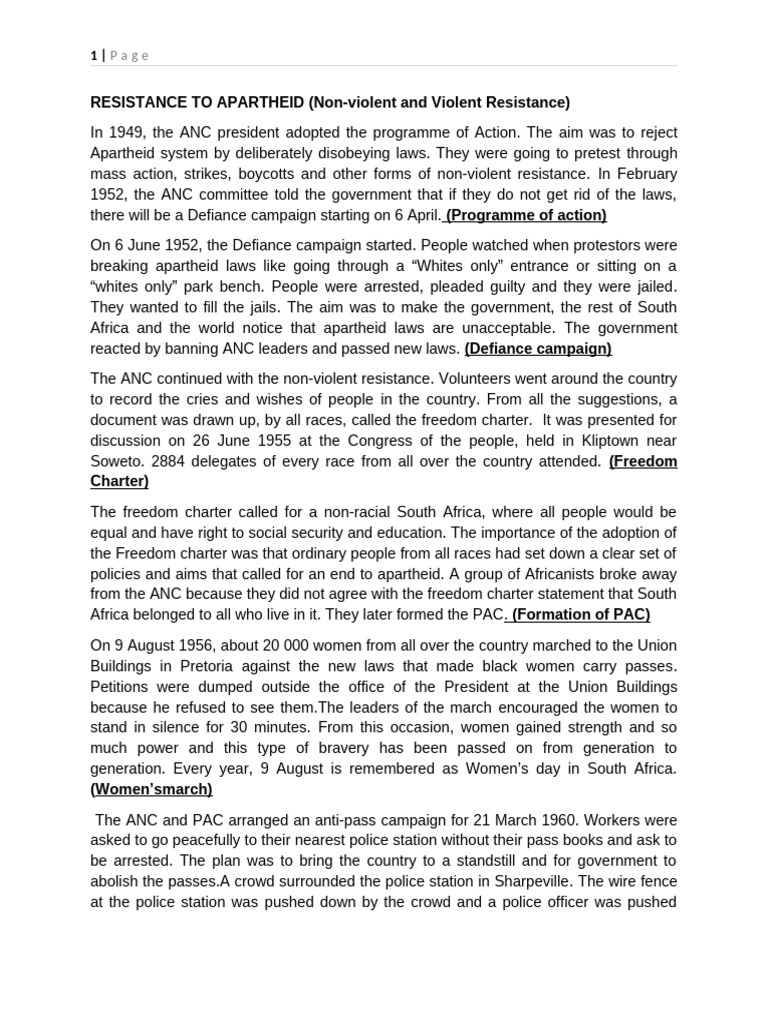 Resistance To Apartheid New | PDF | African National Congress | Apartheid