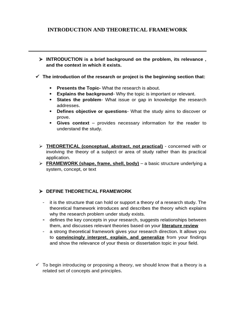 Introduction to Theoretical Frameworks | PDF | Hypothesis | Theory