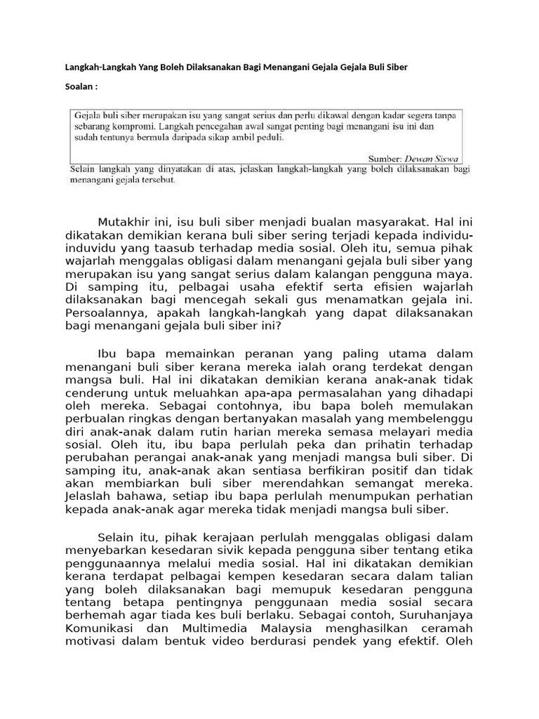 Langkah Menangani Buli Siber | PDF