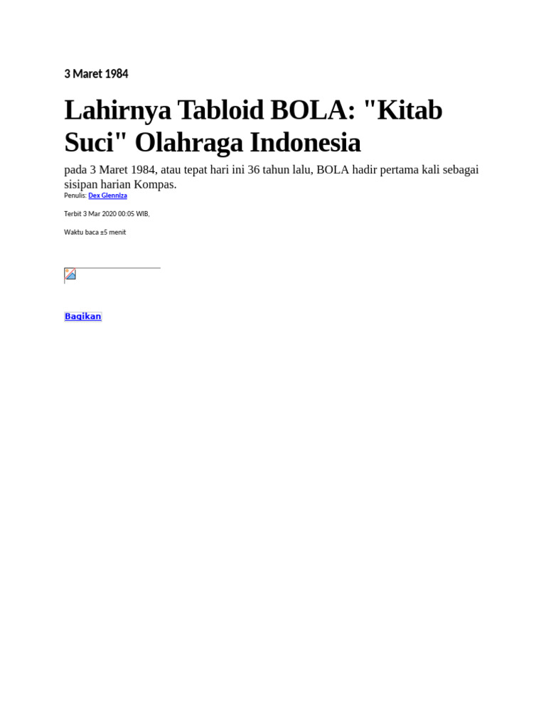 Sejarah Tabloid BOLA | PDF