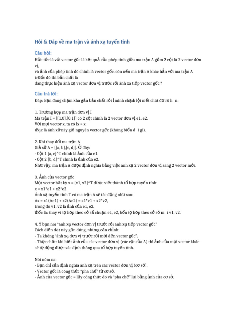 Hoi Dap Matrix | PDF