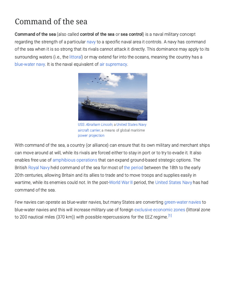 Command of The Sea - Wikipedia | PDF | Navies | Naval Warfare