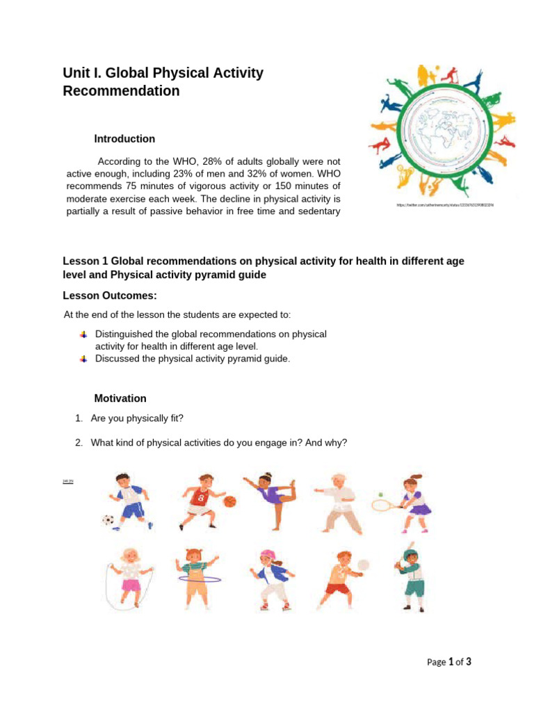 Pathfit 2 Unit 1 Lesson 1 0126 | PDF | Aerobic Exercise | Sedentary Lifestyle