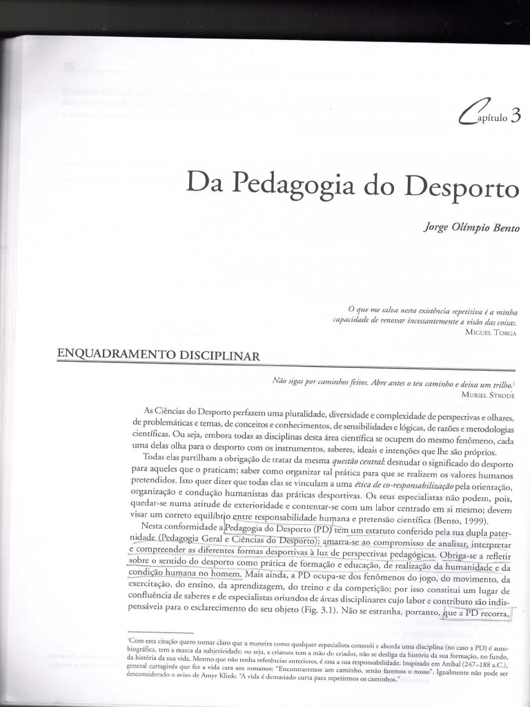 Jorge Bento_Pedagogia do Esporte desporto Cap.3-girado | PDF