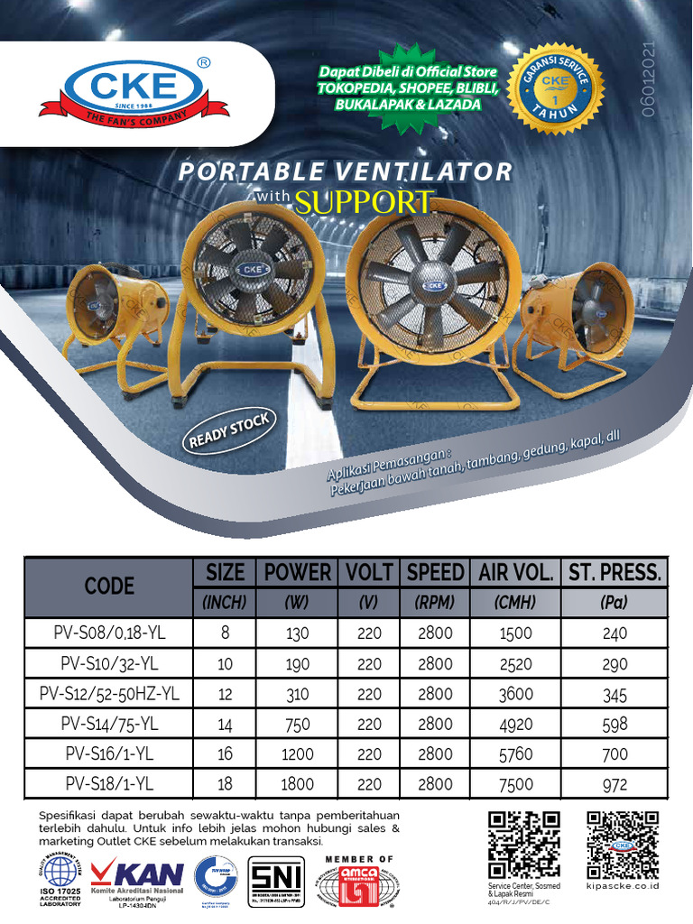 Spesifikasi Portable Ventilator CKE | PDF