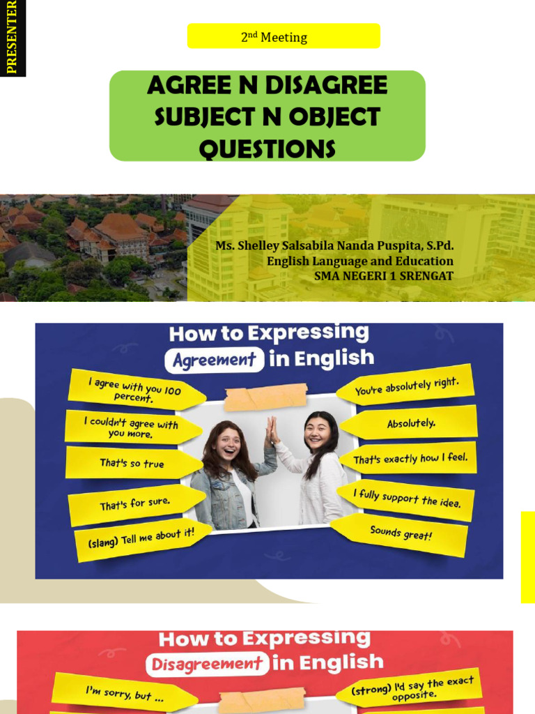 Agree Disagree and Subject Object Ques - Xi Grade | PDF | Semantics ...