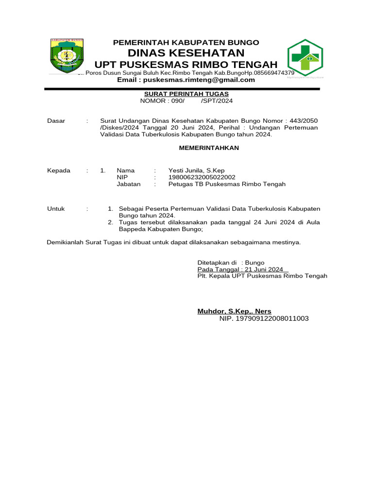 Contoh SPT Pertemuan TB | PDF