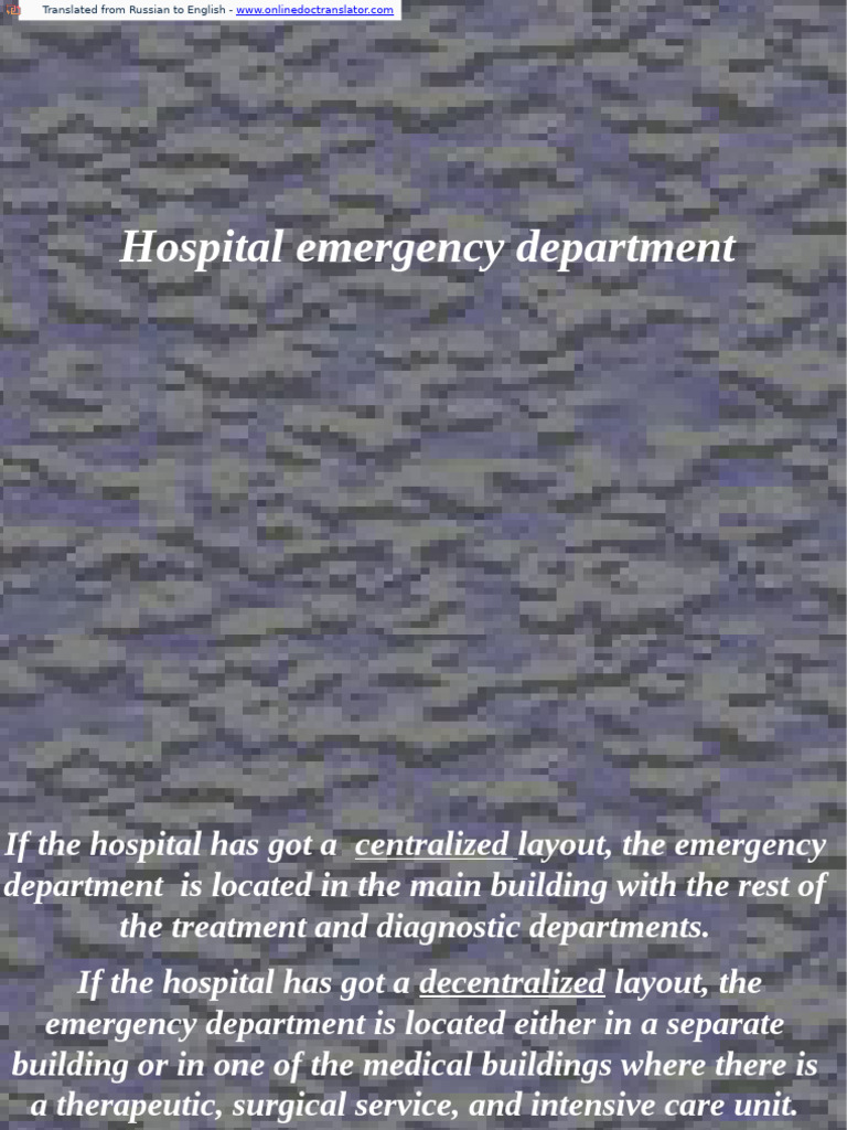 Emergency Department Layout and Functions | PDF | Emergency Department ...