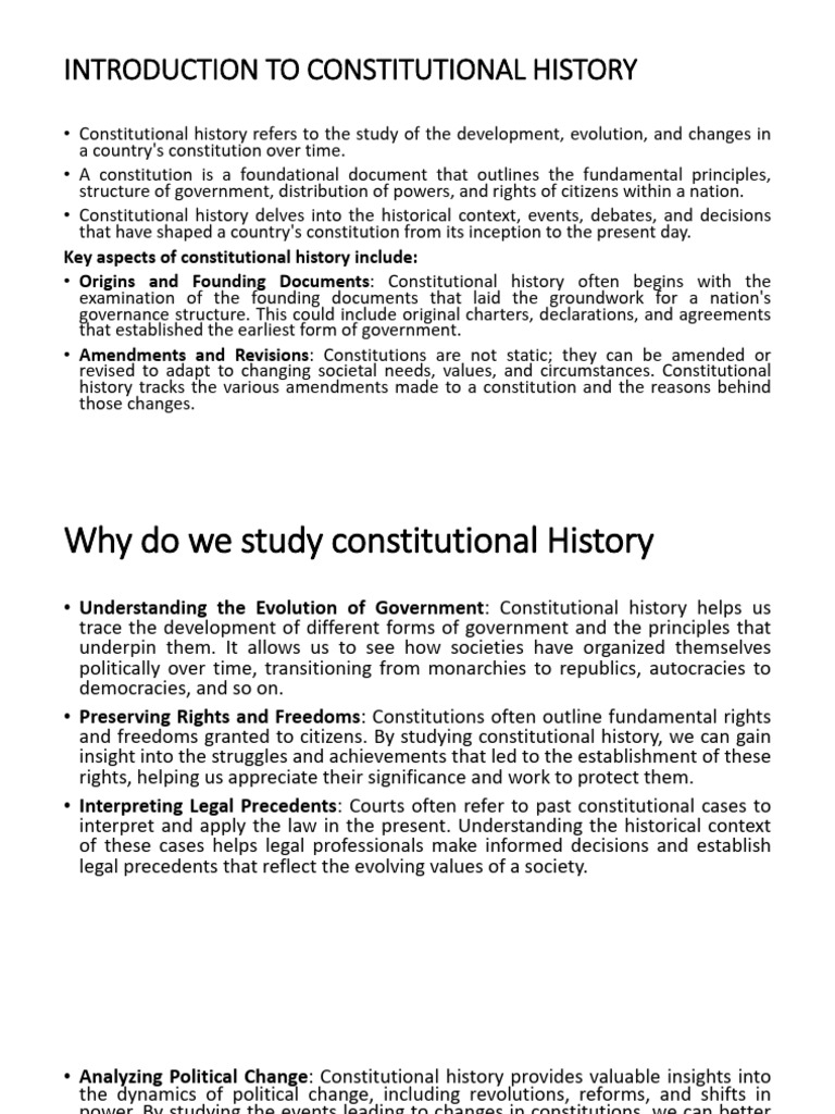 Overview of Constitutional History | PDF | Separation Of Powers ...