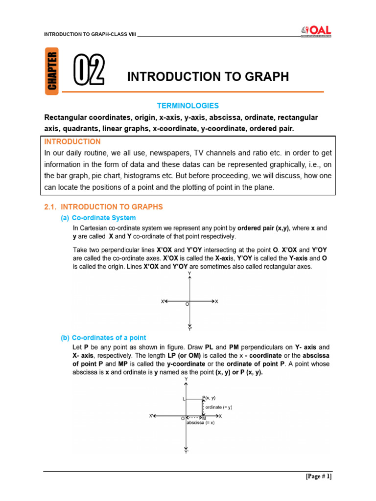 Introduction to Graphs for Class VIII | PDF | Cartesian Coordinate ...