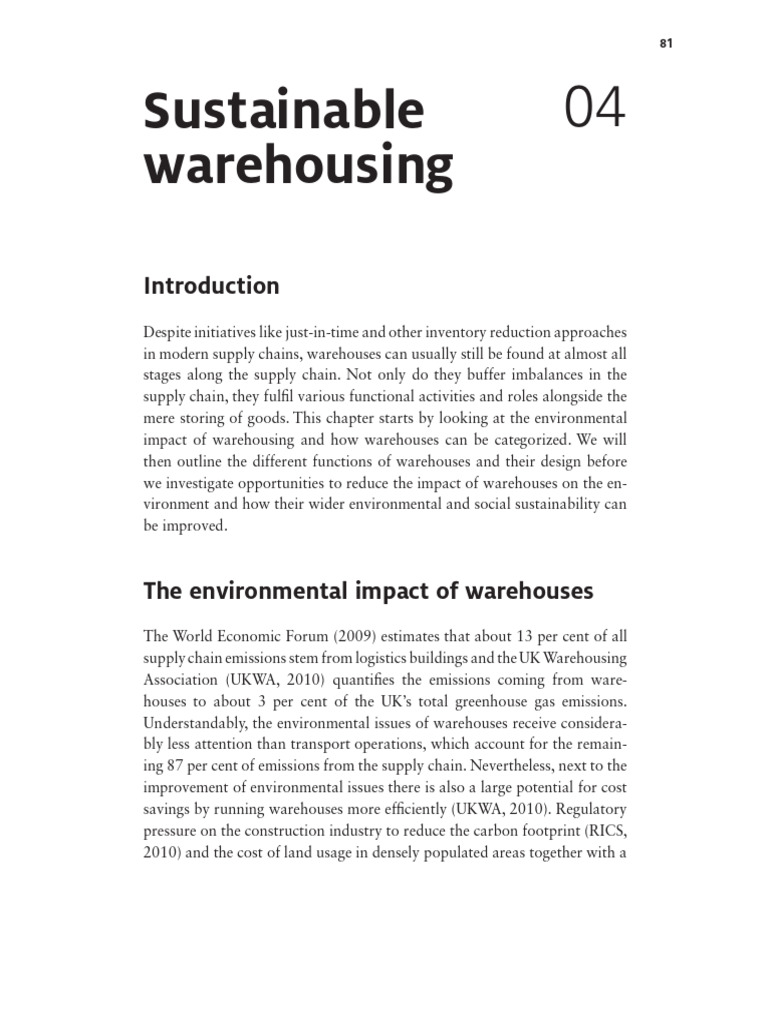 Sustainable Warehousing Strategies | PDF | Sustainable Energy | Warehouse