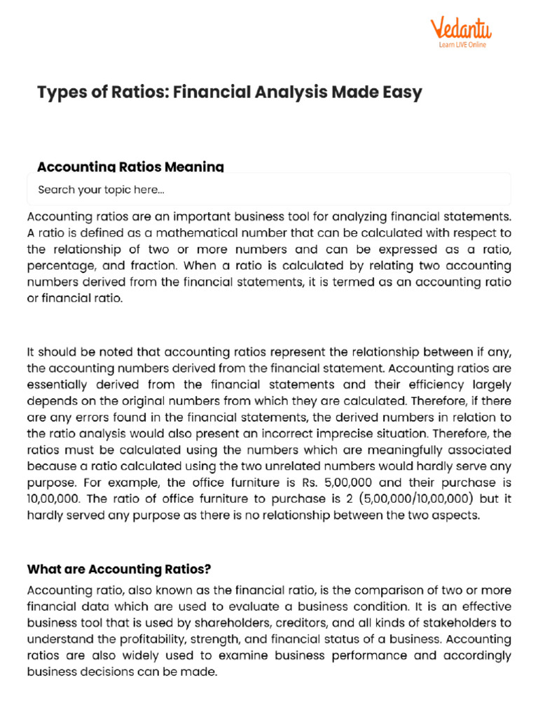 Types of Ratios - Financial Analysis Made Easy | PDF