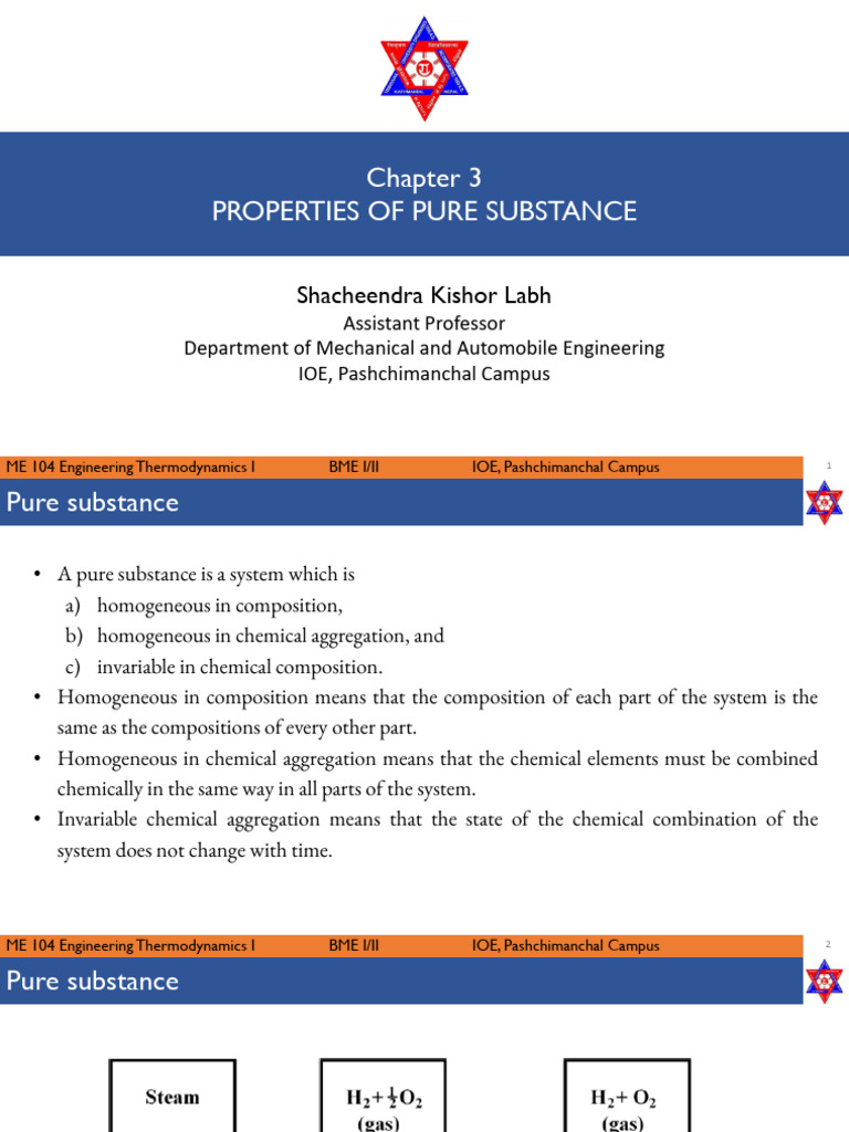 Chapter 3 Property of Pure Substance | PDF | Gases | Phase (Matter)