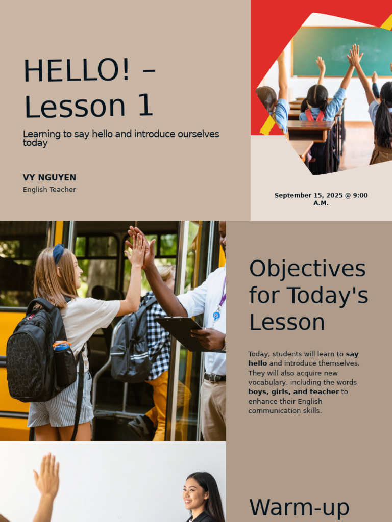 Lesson 1: Greetings and Introductions | PDF | Vocabulary | Applied ...